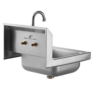 AmGood Wall Mounted Hand Sink with Gooseneck Faucet | 17" x 15"