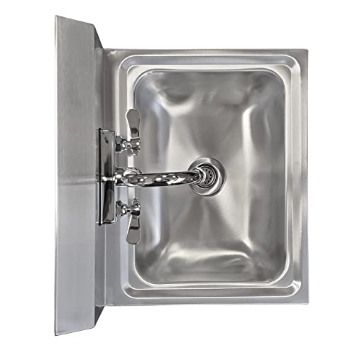 AmGood Wall Mounted Hand Sink with Gooseneck Faucet | 17" x 15"