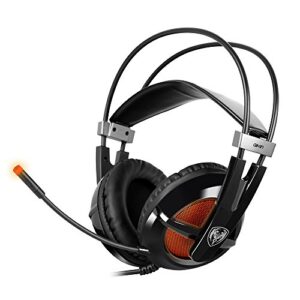 somic g938 virtual 7.1 surround sound gaming headset for pc, compatible with ps4 and laptop, mic and led lights, usb plug