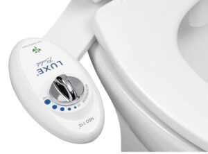 luxe bidet neo 110 - fresh water non-electric bidet attachment for toilet seat, adjustable water pressure, rear wash (white)