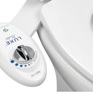 LUXE Bidet NEO 110 - Fresh Water Non-Electric Bidet Attachment for Toilet Seat, Adjustable Water Pressure, Rear Wash (White)