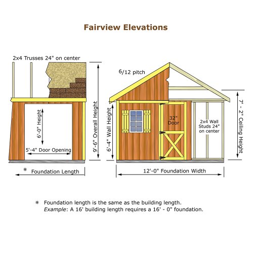 Best Barns Fairview 12' X 12' Wood Shed Kit