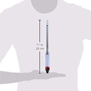 FastRack Proof and Tralle or % Alcohol Hydrometer Alcoholmeter Spiritometer for Moonshine Still, Spirits, Distilled,Clear