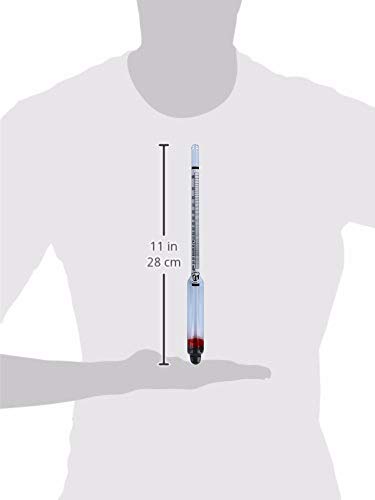 FastRack Proof and Tralle or % Alcohol Hydrometer Alcoholmeter Spiritometer for Moonshine Still, Spirits, Distilled,Clear