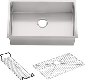 kohler k-5409-na strive 29-inch x 18-5/16-inch undermount medium singlebowl kitchen sink, stainless steel