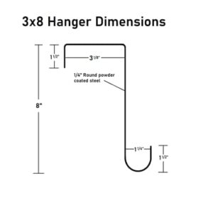 Alumahangers Made in USA. powder coated steel hangers - 3"x 8" Lattice Hanger (6 pack) "White" for Alumawood Lattice or pergola patio covers - easy to use and great for heavier decorating items!