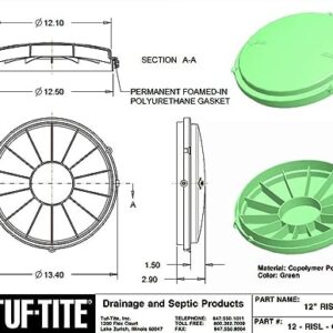 Tuf-Tite 12" Septic Tank Lid, Green