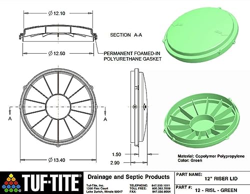 Tuf-Tite 12" Septic Tank Lid, Green