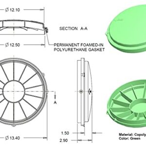 Tuf-Tite 12" Septic Tank Lid, Green