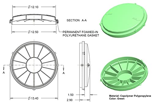 Tuf-Tite 12" Septic Tank Lid, Green