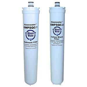 kleenwater filter set, compatible with water factory 47-55712g2 & 47-55708g2 and cooler mate fm-2 cto & cm-2 cto, made in usa, 2 pack