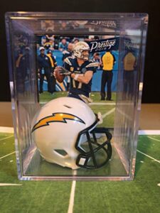 los angeles la chargers nfl helmet shadowbox w/philip rivers card