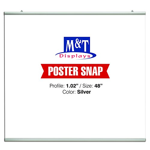 DisplaysMarket Poster Snap Set for 48" Poster Width 1.02" Silver Anodized Aluminum