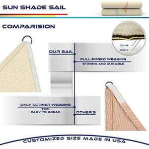 Windscreen4less 12' x 12' x 12' Sun Shade Sail Triangle Outdoor Canopy Cover UV Block for Backyard Porch Pergola Deck Garden Patio (Beige)