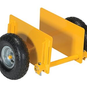 Vestil PLDL-ADJ-10PN Steel Adjustable Panel Dolly with Pneumatic Wheels 20-7/8 in. x 15 in. x 11-1/2 in. 600 Lb. Capacity Yellow