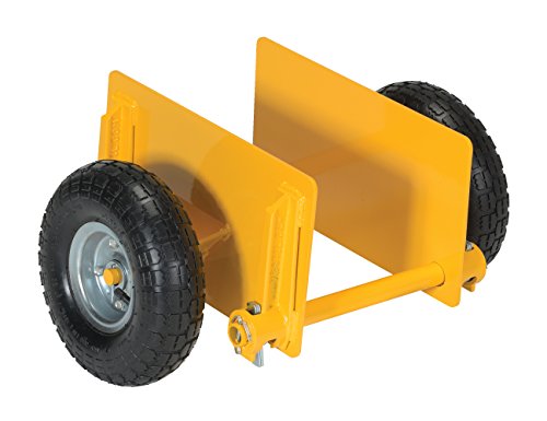 Vestil PLDL-ADJ-10PN Steel Adjustable Panel Dolly with Pneumatic Wheels 20-7/8 in. x 15 in. x 11-1/2 in. 600 Lb. Capacity Yellow