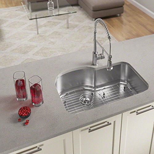 MR Direct 346-16-ENS Stainless Steel Undermount 31-3/8 in. Single Bowl Kitchen Sink with Additional Accessories, 16 Gauge