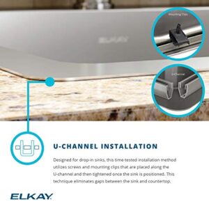 Elkay ECTSRS33229TBG4 Crosstown Single Bowl Dual Mount Stainless Steel Sink Kit