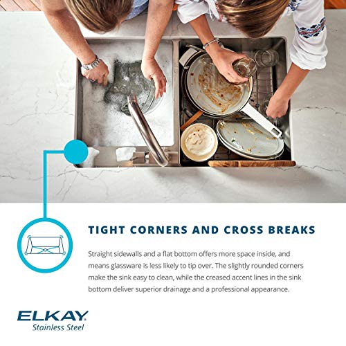 Elkay ECTSRS33229TBG4 Crosstown Single Bowl Dual Mount Stainless Steel Sink Kit