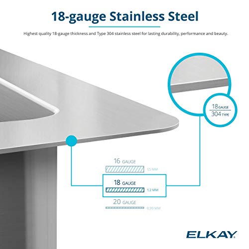 Elkay ECTSRS33229TBG4 Crosstown Single Bowl Dual Mount Stainless Steel Sink Kit