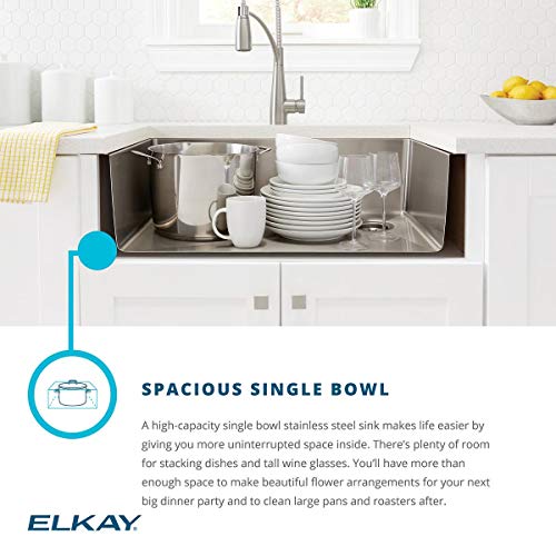 Elkay ECTSRS33229TBG4 Crosstown Single Bowl Dual Mount Stainless Steel Sink Kit