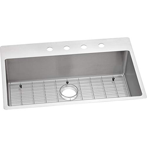 Elkay ECTSRS33229TBG4 Crosstown Single Bowl Dual Mount Stainless Steel Sink Kit