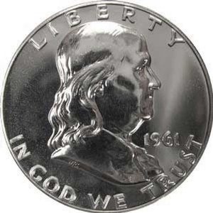 1961 gem proof franklin half dollar