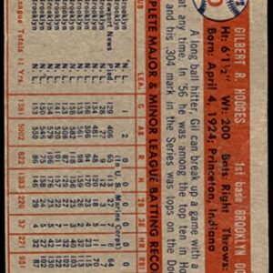 1957 Topps # 80 Gil Hodges Brooklyn Dodgers (Baseball Card) Dean's Cards 1 - POOR Dodgers