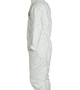 Tyvek Disposable Suit by Dupont with Elastic Wrists, Ankles and Hood (3XL) White