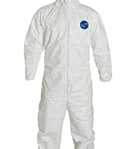 Tyvek Disposable Suit by Dupont with Elastic Wrists, Ankles and Hood (3XL) White