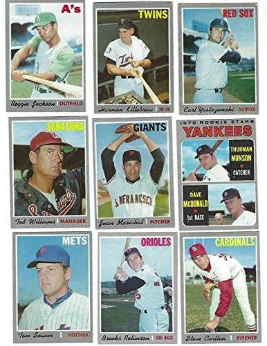 1970 Topps Baseball Complete Set 720 Cards Includes Such Stars As Nolan Ryan, Hank Aaron, Willie Mays, Pete Rose, Tom Sever, Thurman Munson and Many More