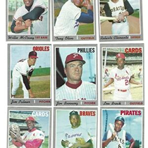 1970 Topps Baseball Complete Set 720 Cards Includes Such Stars As Nolan Ryan, Hank Aaron, Willie Mays, Pete Rose, Tom Sever, Thurman Munson and Many More