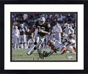 framed marcus allen las vegas raiders autographed 8'' x 10'' vs. cincinnati bengals photograph - autographed nfl photos