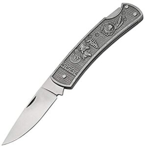 szco supplies 211181-wf wolf embossed folding knife