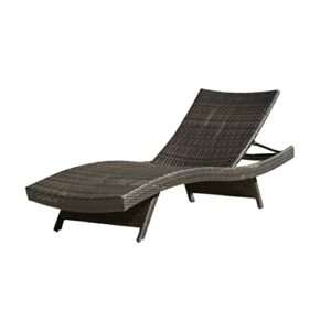 christopher knight home salem outdoor wicker adjustable chaise lounge, multibrown