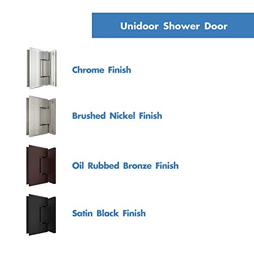 DreamLine Unidoor Plus 39 1/2 - 40 in. W x 72 in. H Frameless Hinged Shower Door in Brushed Nickel, SHDR-243957210-04