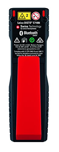 Leica DISTO E7100i 200ft Laser Distance Measure with Bluetooth, Black/Red