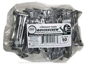 quick screw 5" 50 pack premium hidden rain gutter bracket hook hangers with screw clip style