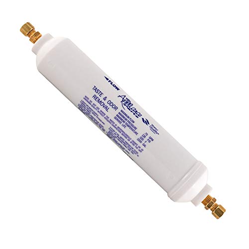 EZ-FLO 10 Inch Line Water Filter, Brass 1/4 Inch MIP x 7/16 Inch Compression Adapters, 1500 Gallon Capacity, 60461N