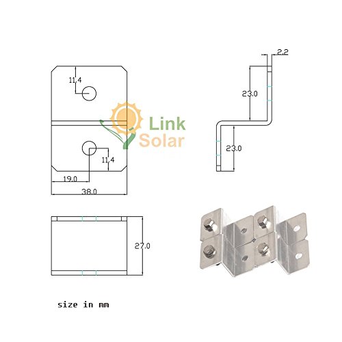 Solar Panels Mounting Z Brackets Mounts Kit for RV Boat Off Grid Roof,38mm Width,Support Solar Panels Up to 80W