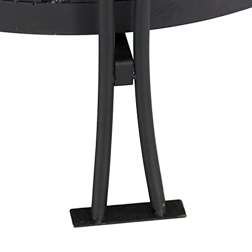 Sunnydaze 40-Inch Round Steel Fire Pit Table with Durable Spark Screen and Poker - Portable Design - Black - Diamond Weave