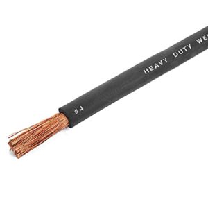 EWCS 4 Gauge Premium Extra Flexible Welding Cable 600 Volt - Black - 100 Feet - Made in The USA