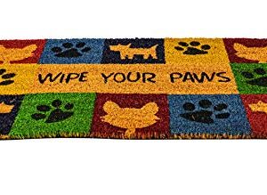 NoTrax, Wipe Your Paws, Vinyl-Backed Natural Coir Doormat, Entry Mat for Indoor or Outdoor Use, 18"x30", C12 (C12S1830WP)