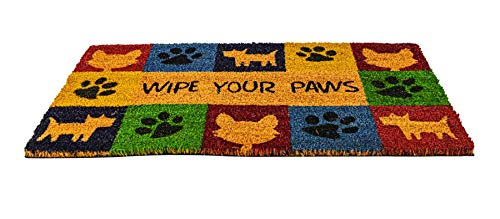 NoTrax, Wipe Your Paws, Vinyl-Backed Natural Coir Doormat, Entry Mat for Indoor or Outdoor Use, 18"x30", C12 (C12S1830WP)