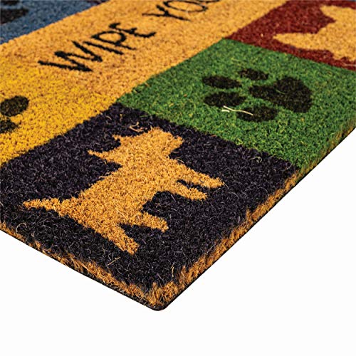 NoTrax, Wipe Your Paws, Vinyl-Backed Natural Coir Doormat, Entry Mat for Indoor or Outdoor Use, 18"x30", C12 (C12S1830WP)