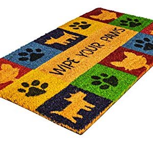 NoTrax, Wipe Your Paws, Vinyl-Backed Natural Coir Doormat, Entry Mat for Indoor or Outdoor Use, 18"x30", C12 (C12S1830WP)