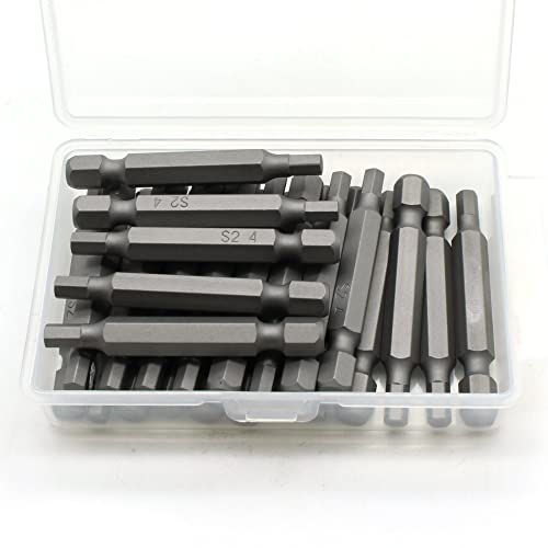 TEMO 25 pc H-4 Hex 4mm Impact Ready 2 Inch Length Screwdriver Insert Bits Hex Shank with Quick Release Slot