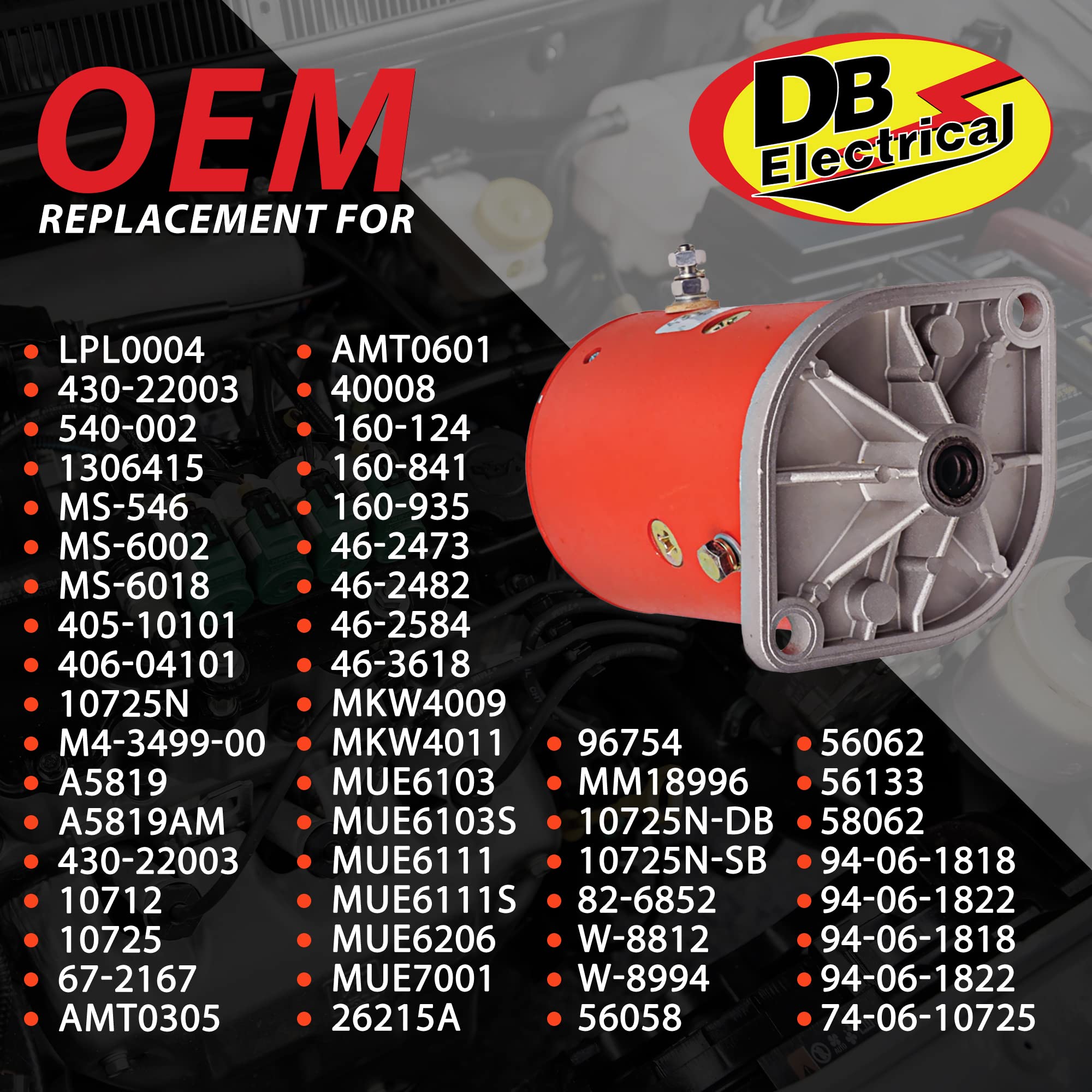 DB Electrical 430-22003 Snow Plow Motor Compatible With/Replacement For Western & Fisher Snow Plow Applications, 46-2473 46-2584 46-3618, MKW4009 1981-Up 1306415 M4-3499-00 A5819AM