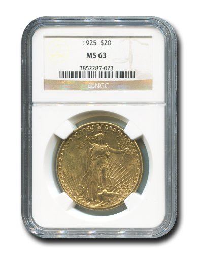 1925 No Mint Mark Saint Gaudens Twenty Dollar NGC MS-63