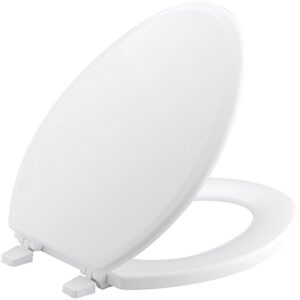 elongated wood toilet seat - white